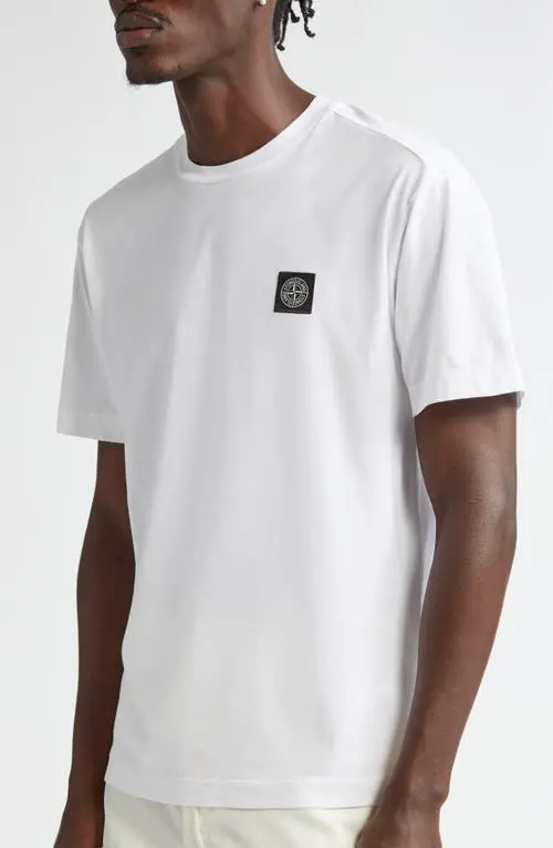 Stone Island Logo Patch Cotton T-shirt - White