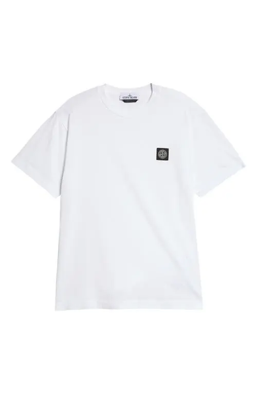 Stone Island Logo Patch Cotton T-shirt - White