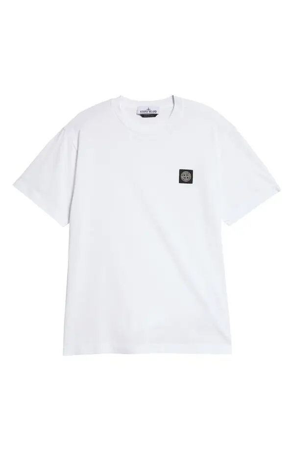 Stone Island Logo Patch Cotton T-shirt - White