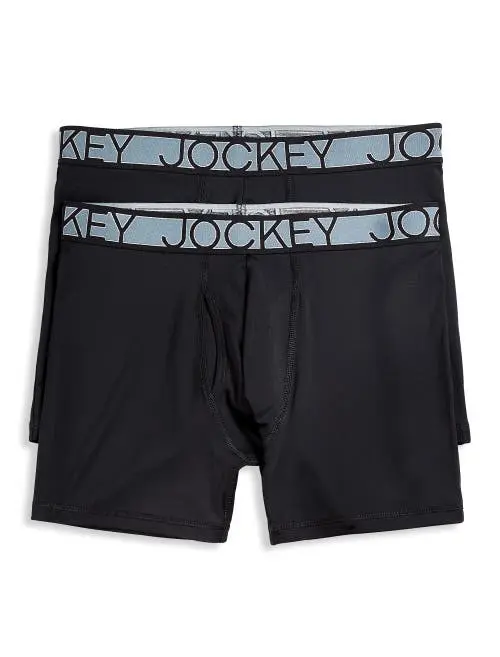 JOCKEY 2-pk Activemicro Boxer Briefs - Black