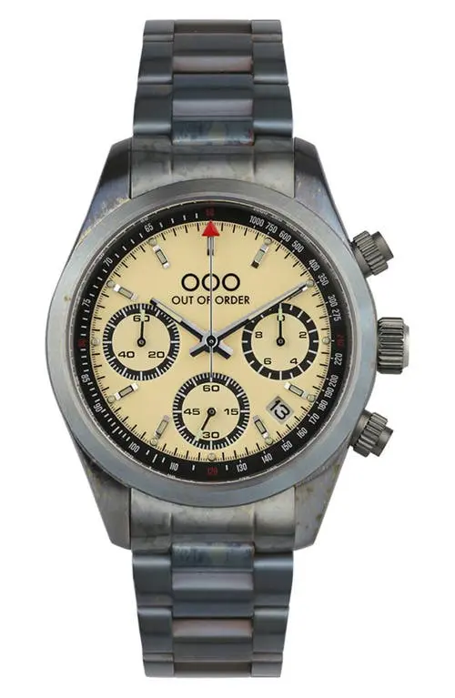 OUT OF ORDER Sporty Cronografo Chronograph Bracelet Watch - Cream