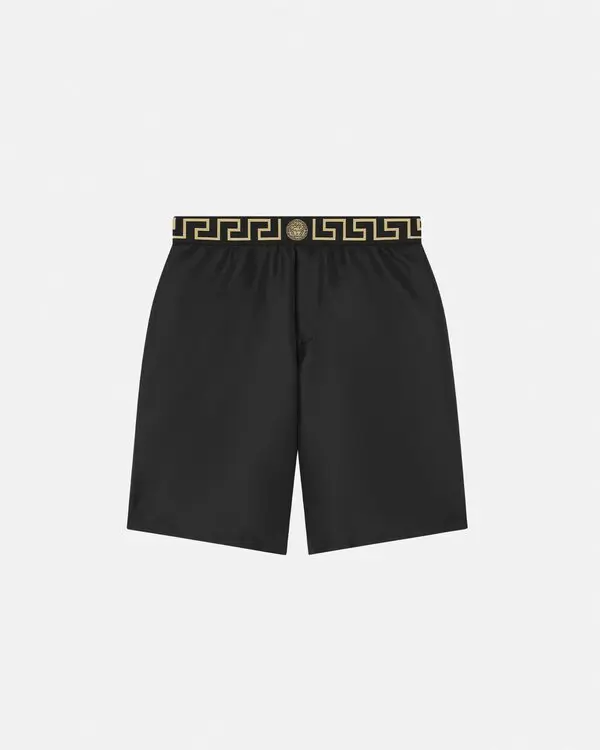Versace Greca Border Medusa Mid-length Boardshorts - Black