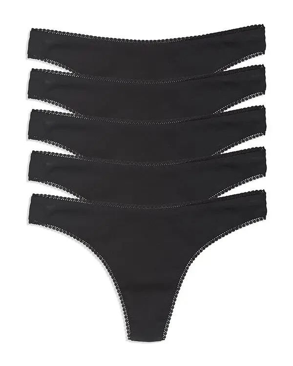 ON GOSSAMER Cabana Hip G Thongs, Set Of 5 - Black