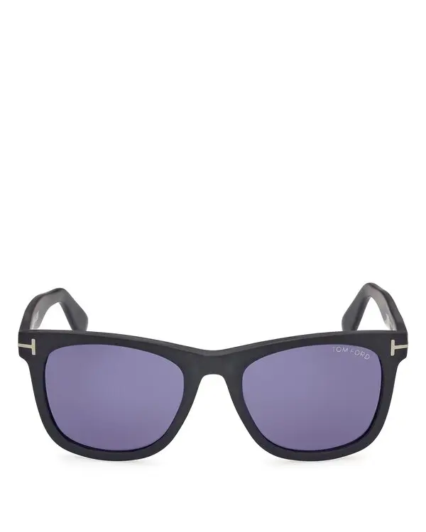 TOM FORD 52mm Square Sunglasses - Black/blue Solid