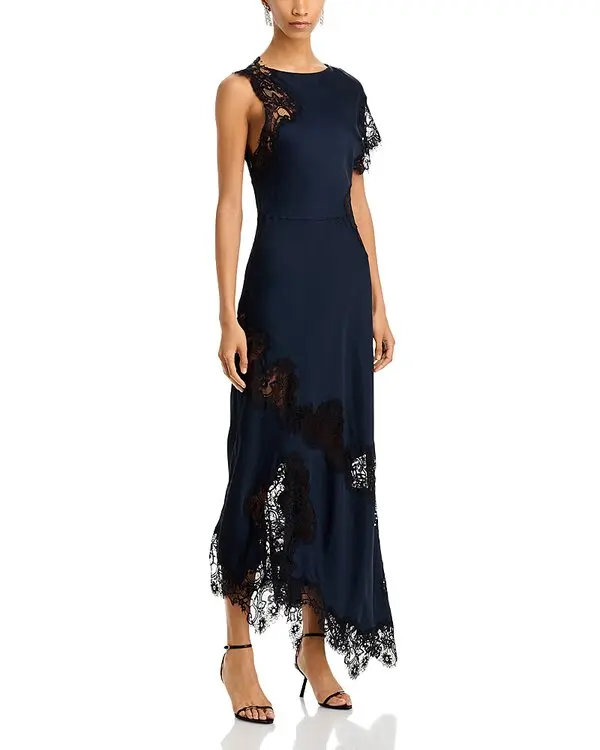 open lace back dress ZESICA Satin One Shoulder Sleeveless Ruched Mini Dress – zesica