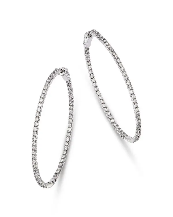 Bloomingdale'S 2.0 Tcw Diamond Inside Out Hoop Earrings - White