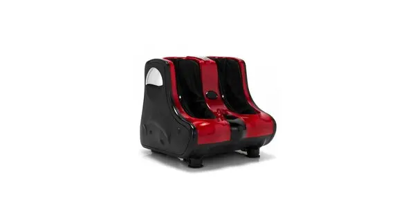 SLICKBLUE Foot And Calf Massager Machine With Adjustable Tilt Base – Multiple Massage Modes For Relaxation And Pain Relief - Red