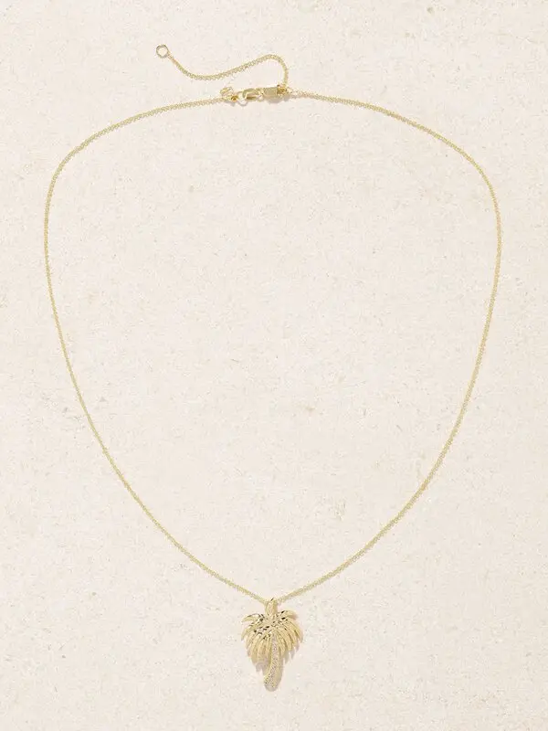 SYDNEY EVAN Palm Tree 14-karat Diamond Necklace