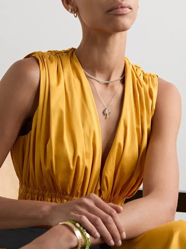 SYDNEY EVAN Palm Tree 14-karat Diamond Necklace