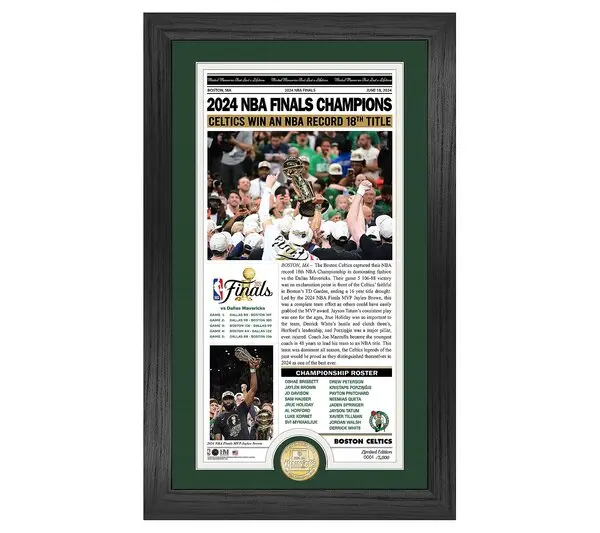 HIGHLAND MINT 2024 Nba Champ Front Page News Br Onze Coin Photo - One-color