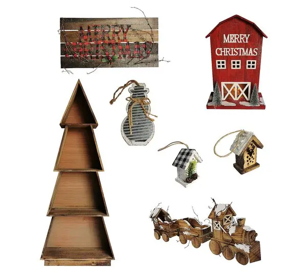 FRASER HILL FARM Woodland Christmas 7-piece Dec Orating Kit: Tr - One-color