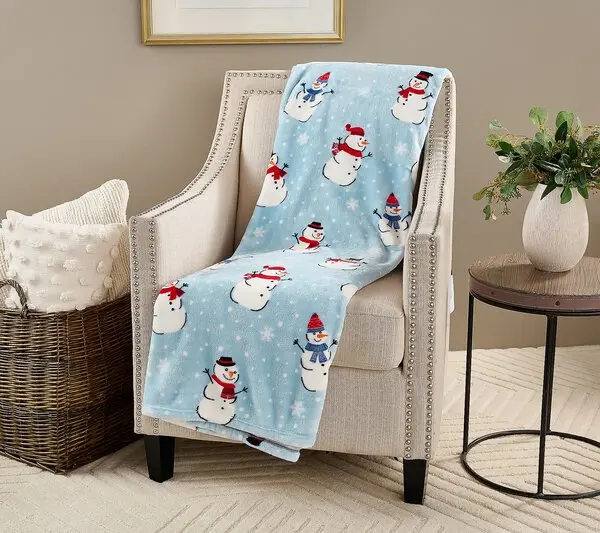 KRINGLE EXPRESS Oversized 60' X 80' Holiday Printed Throw - One-color