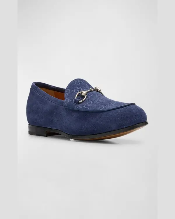 Gucci Guccissima Jordy Suede Loafers - Blue Agate | Editorialist display picture 2