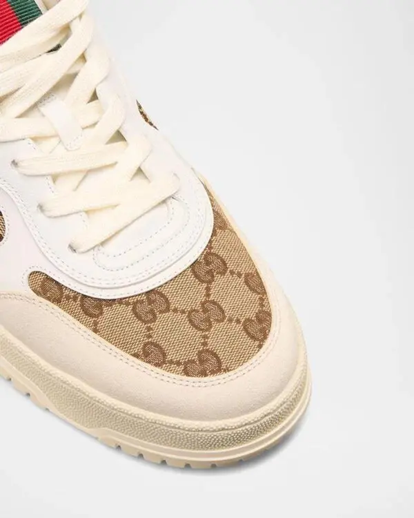 Gucci Re-web Gg Supreme Sneakers - White/beige