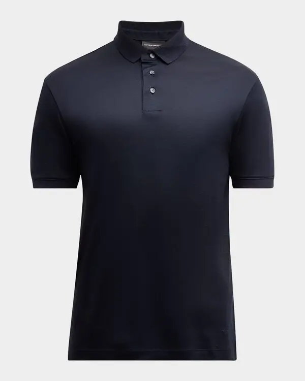 Emporio Armani Solid Polo Shirt - Blue Navy
