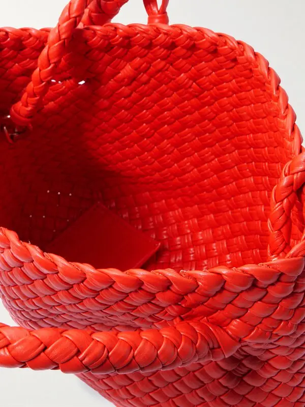 Bottega Veneta Mini Intrecciato Leather Shoulder Bag - Orange