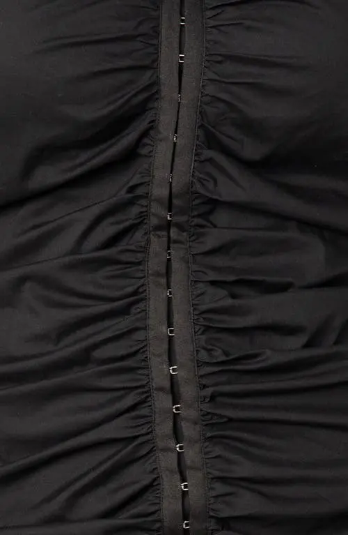 BUXOM COUTURE Ruched Fishtail Midi Dress - Black