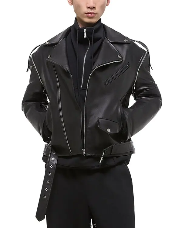 Helmut Lang Astro Leather Biker Jacket In Black - 50% Off