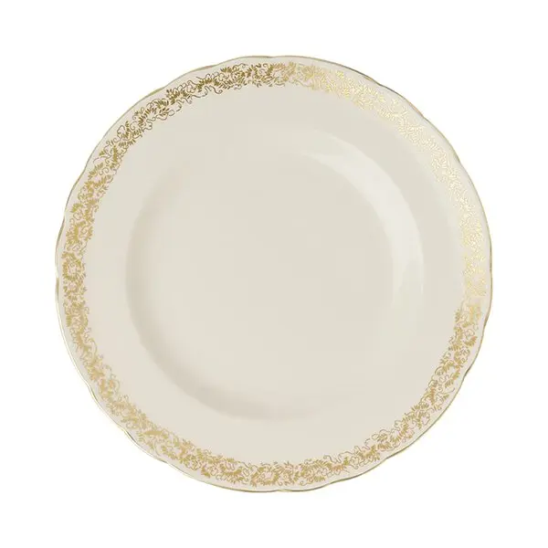 ROYAL CROWN DERBY Gold Aves Narrow Band Salad Plate - Clear