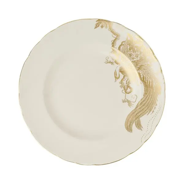ROYAL CROWN DERBY Gold Aves Motif Dinner Plate - Clear