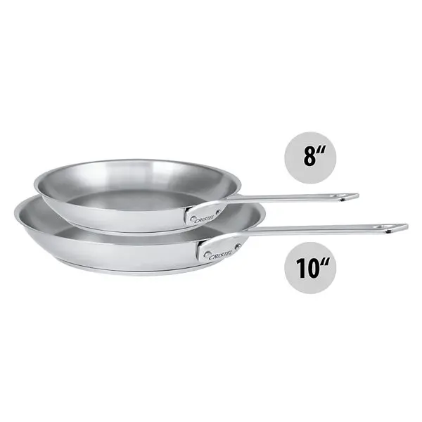 CRISTEL 1826 Collection 2 Pc Stainless Steel Frypan Set - No Color