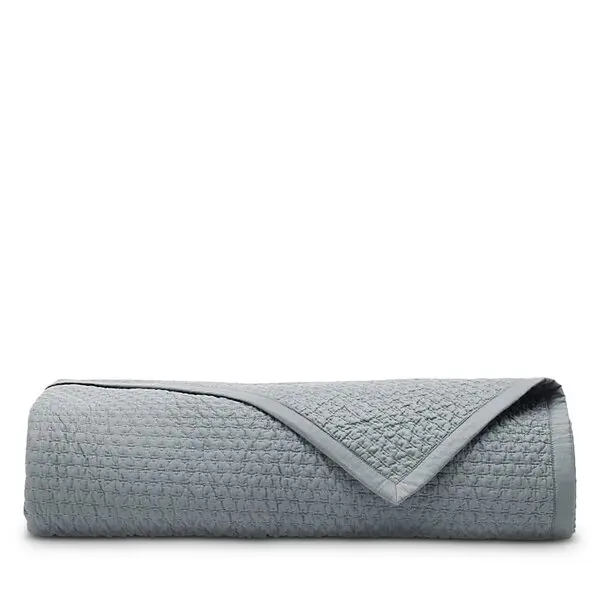 BOLL & BRANCH Signature Textured Stitch Quilt, Full Queen - Bluestone