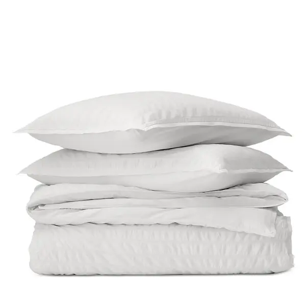 BOLL & BRANCH Relaxed Seersucker Duvet Set - White