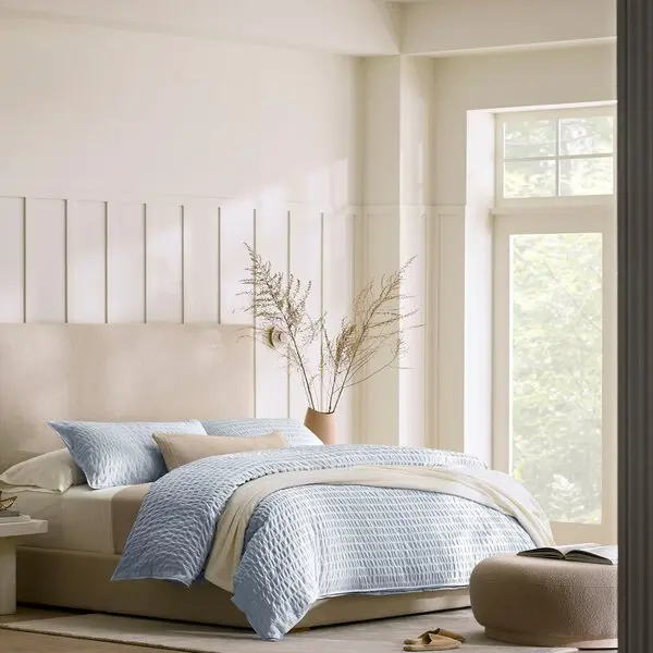 BOLL & BRANCH Relaxed Seersucker Duvet Set, /cal - Hydrangea