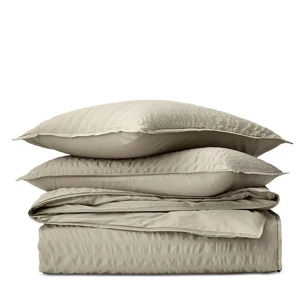 BOLL & BRANCH Relaxed Seersucker Duvet Set, /cal - Oak