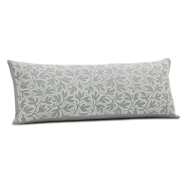 BOLL & BRANCH French Knot Embroidered Lumbar Pillow With Insert, 14 X 34