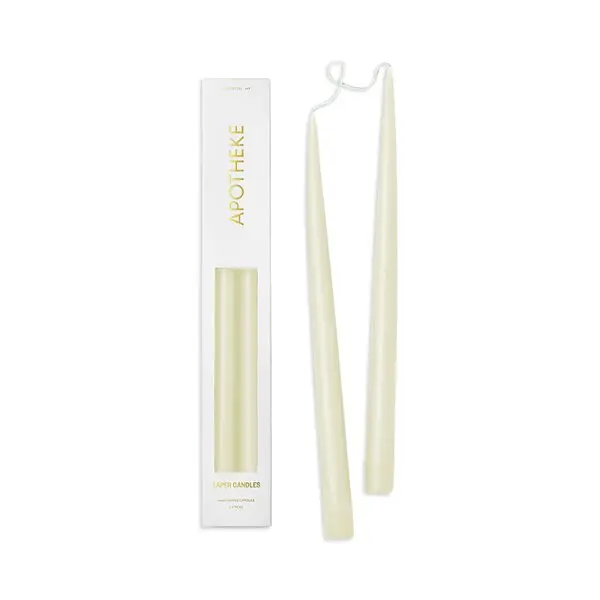 APOTHEKE 13 Taper Candles, Set Of 2 - Ivory