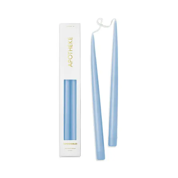APOTHEKE 13 Taper Candles, Set Of 2 - Light Blue