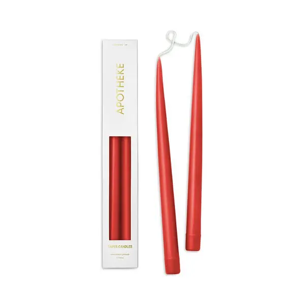 APOTHEKE 13 Taper Candles, Set Of 2 - Red