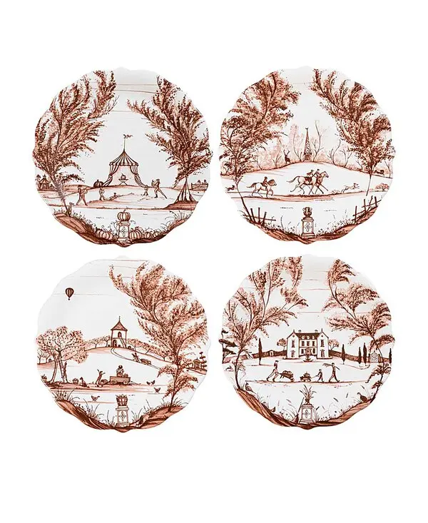 JULISKA Country Estate Harvest Party Plate Assorted Set/4 - Sepia