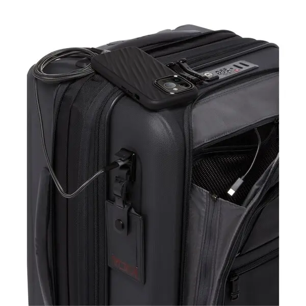 Tumi Alpha International Expandable Carry On Spinner Suitcase - Black