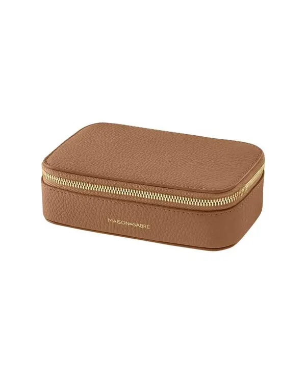 MAISON DE SABRE Leather Jewelry Case - Sandstone Brown