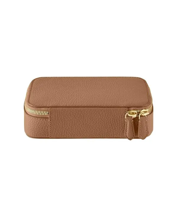 MAISON DE SABRE Leather Jewelry Case - Sandstone Brown