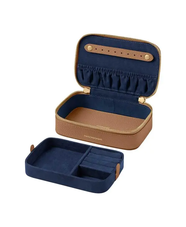MAISON DE SABRE Leather Jewelry Case - Sandstone Brown