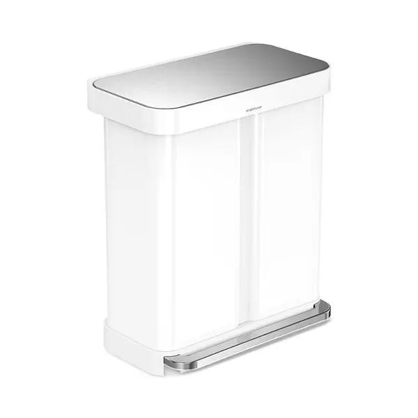 SIMPLEHUMAN Dual Compartment Step Can - White