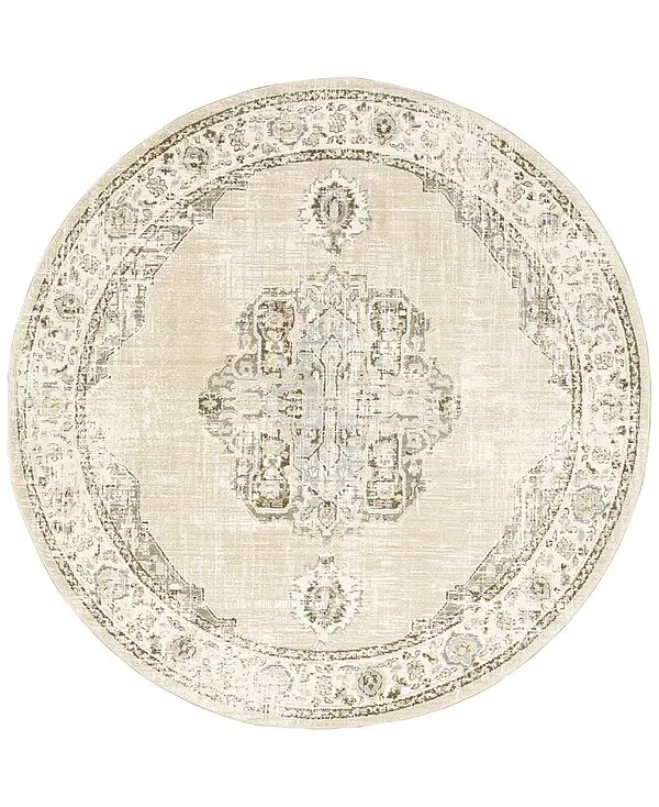 ORIENTAL WEAVERS Andorra 303d0 Round Area Rug, 7'10 X 7'10 - Beige
