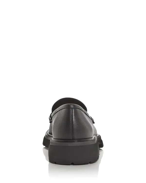 FERRAGAMO Gancini Leather Loafers - Nero