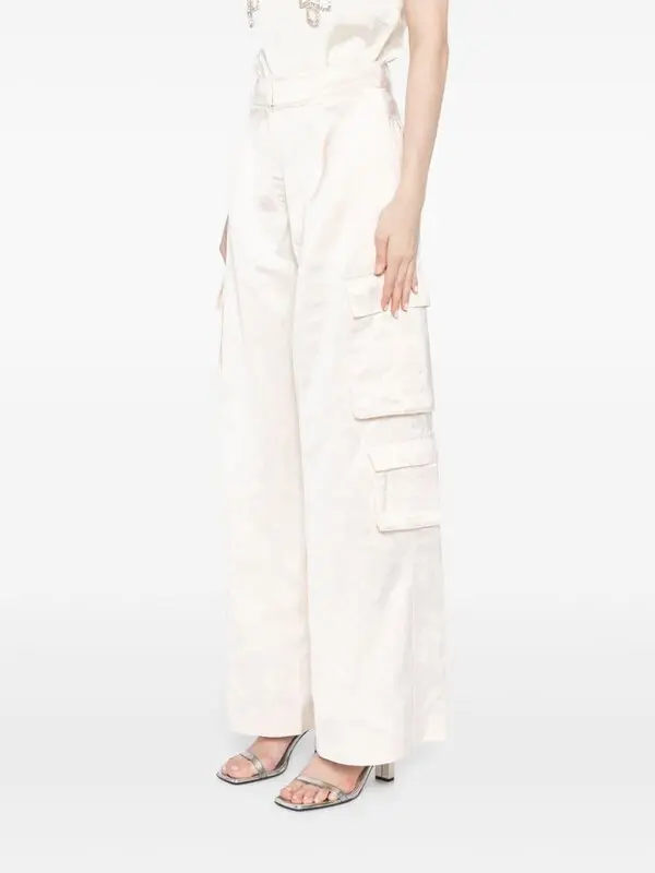 SELF-PORTRAIT High-waisted Straight-leg Cargo Trousers