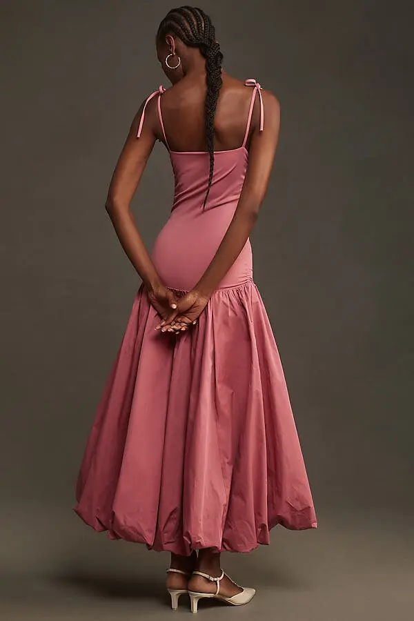 Mare Mare Sleeveless Drop-Waist Bubble-Hem Midi Dress In Pink - 72% Off |  Editorialist