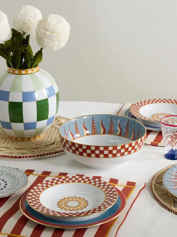 La DoubleJ Gold-plated Porcelain Serving Bowl - Orange