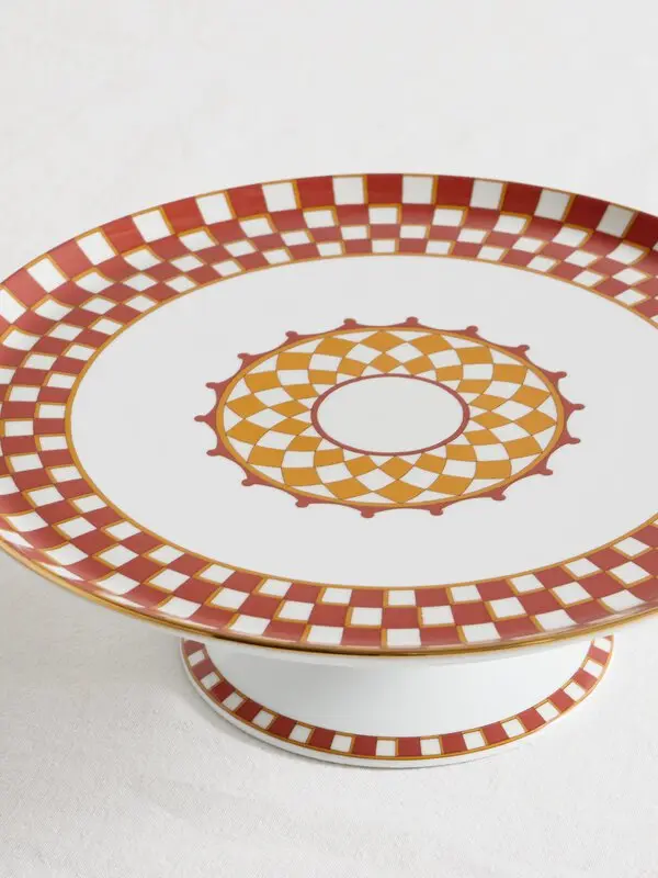 La DoubleJ Gold-plated Porcelain Cake Stand - Orange