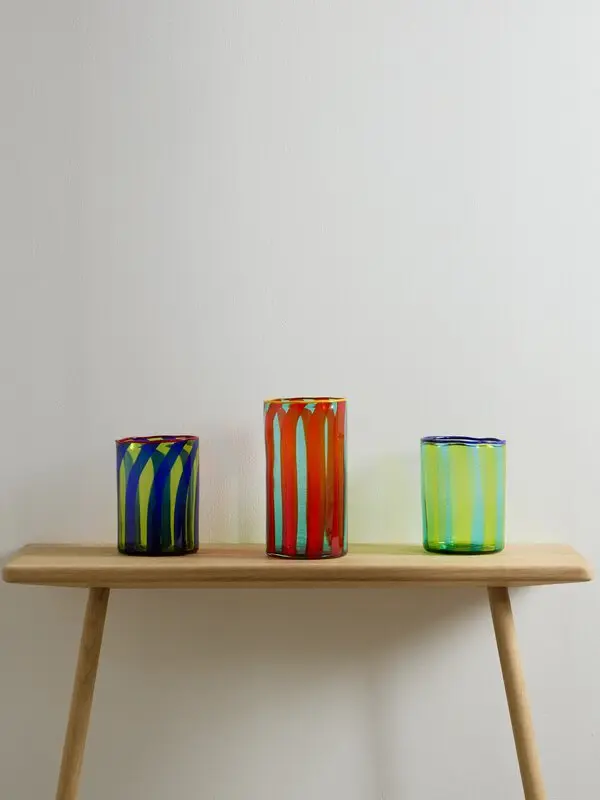 La DoubleJ Torretta Striped Murano Glass Vase