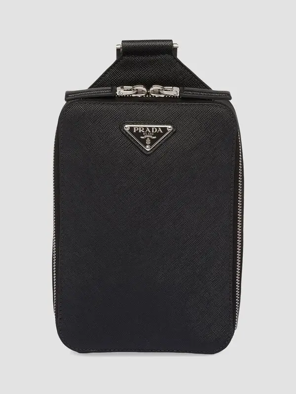 Prada Brique Saffiano Leather Bag - Black