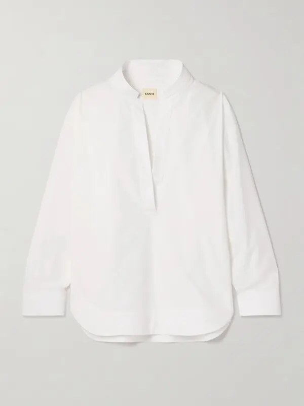 Khaite Tito Oversized Cotton-poplin Shirt
