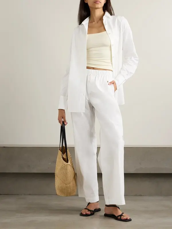 Eterne Cotton-poplin Wide-leg Trousers