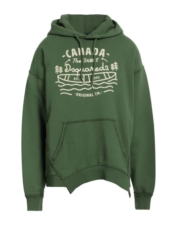Dsquared2 Cotton Hoodie With Graphic Print - Green